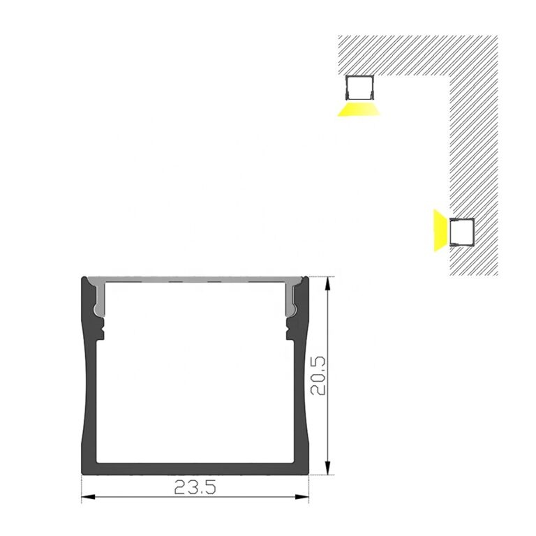LED Aluminium profile for LED strip 2320B