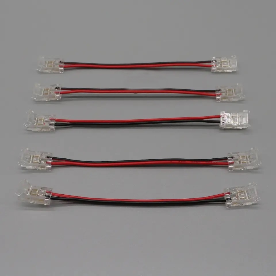 Strip to wire DC12V/24V 2PIN strip to wire 8mm PCB COB LED strip connector