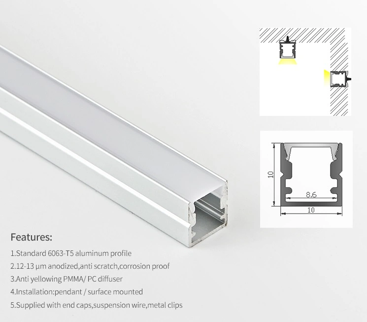 LED Aluminium profile for LED strip 1010B