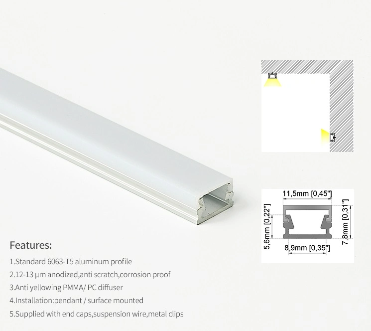 LED Aluminium profile for LED strip 1208