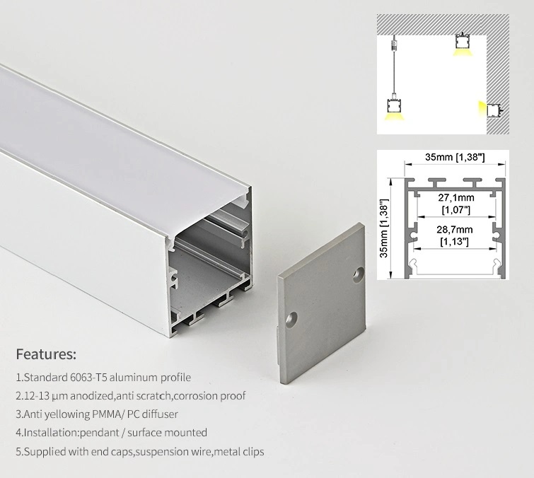 LED Aluminium profile for LED strip 3535B