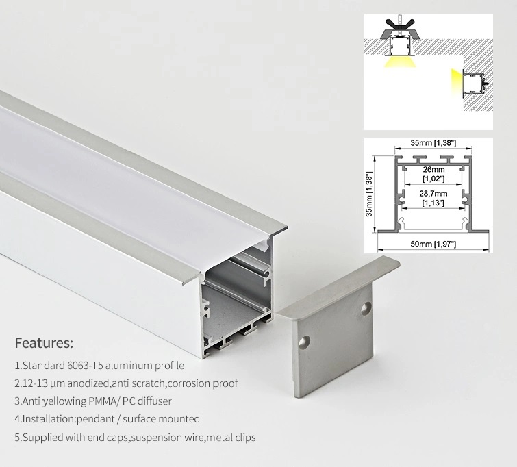 LED Aluminium profile for LED strip 5035A